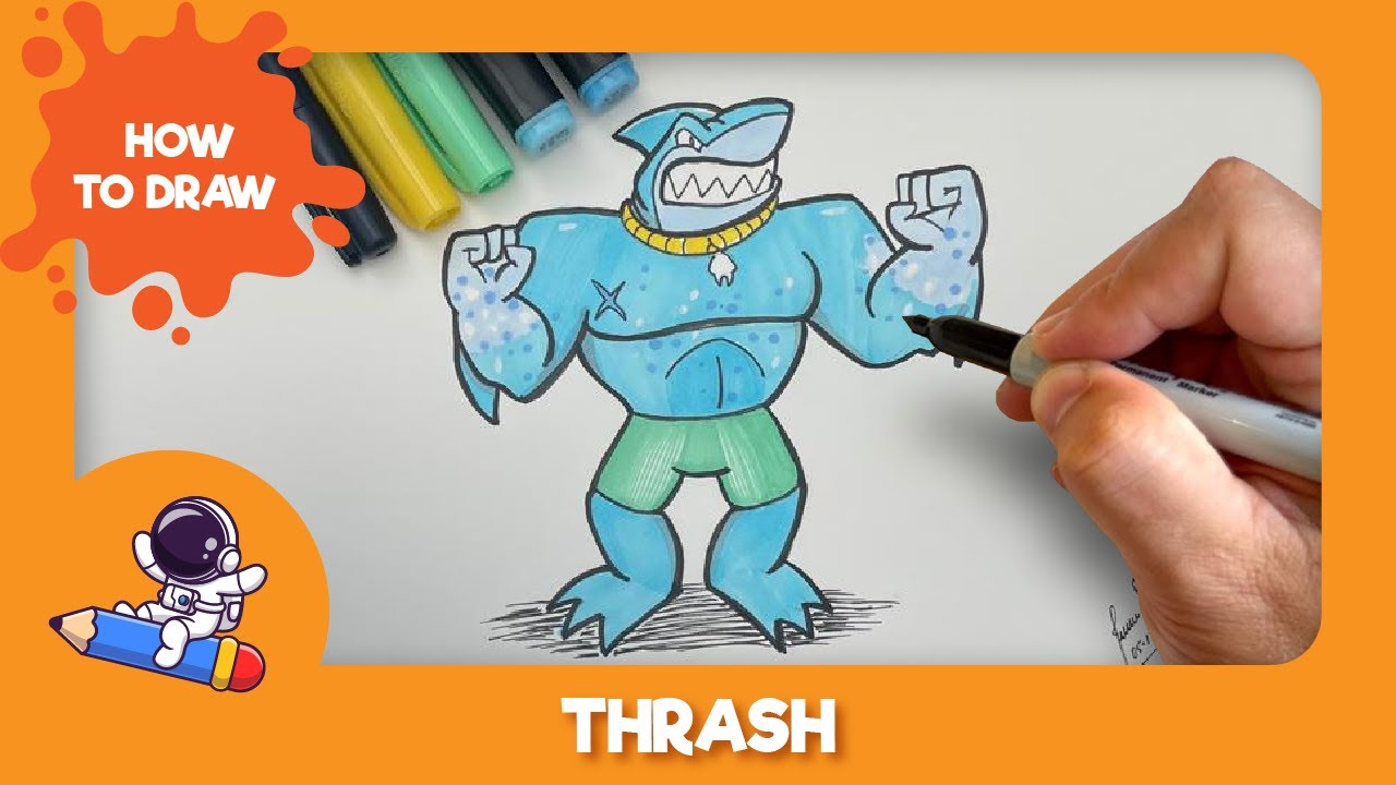How to Draw Thrash from Goo Jit Zu Heroes - YouTube
