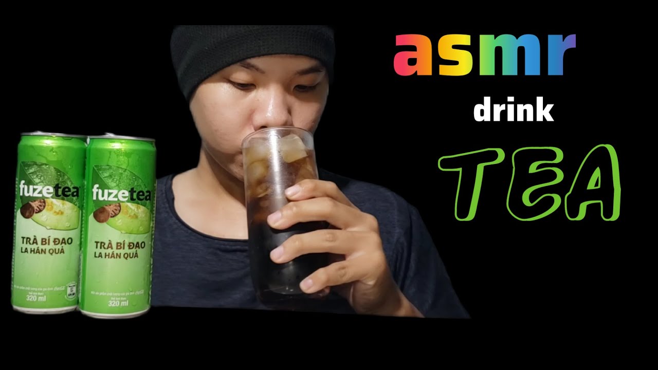 ASMR | Drinking canned winter melon tea (FUZE TEA) with ice is cool and ...
