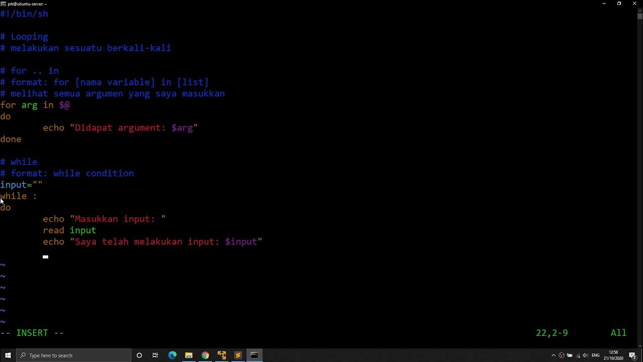 Shell Scripting dalam Linux: Looping Menggunakan For and While - YouTube