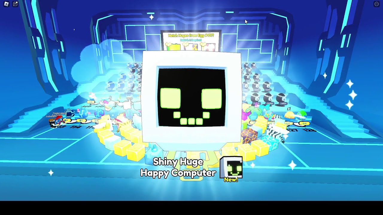 Hatching Shiny Huge Happy Computer in Pet Simulator 99 PS99 ROBLOX ...