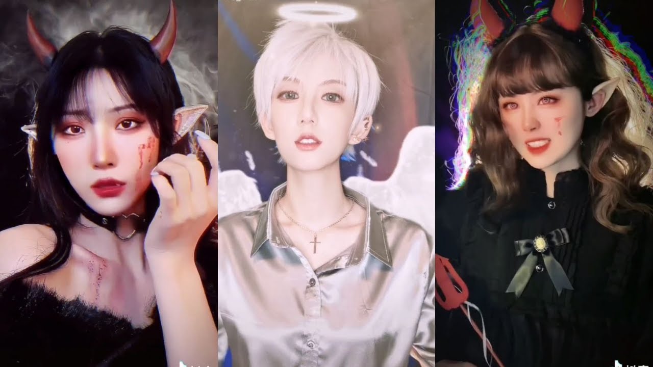 Demon & Angels Makeup Transformation 恶魔天使变装 | Tiktok China Trend ...