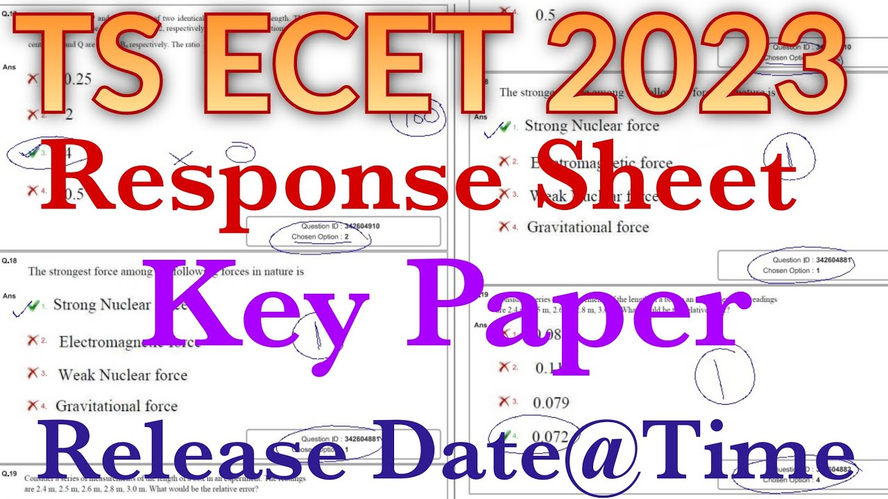 Ts Ecet 2023 Key Paper | Ts Ecet 2023 Response Sheet Release Date - YouTube