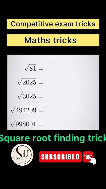 Square root trick | Square root | maths tricks | #mathstricks #maths ...