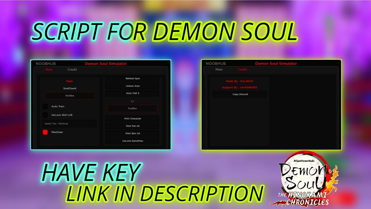 Script For Demonsoul FREE ALL GAMEPASS Always Get Akaza Max All Pet and ...