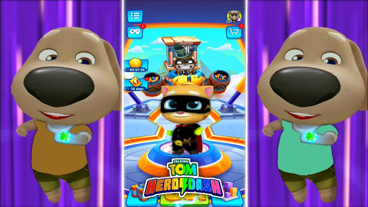 Talking Tom Hero Dash ] Black Hero Ginger Save The Hero Ben & Hero Ben ...