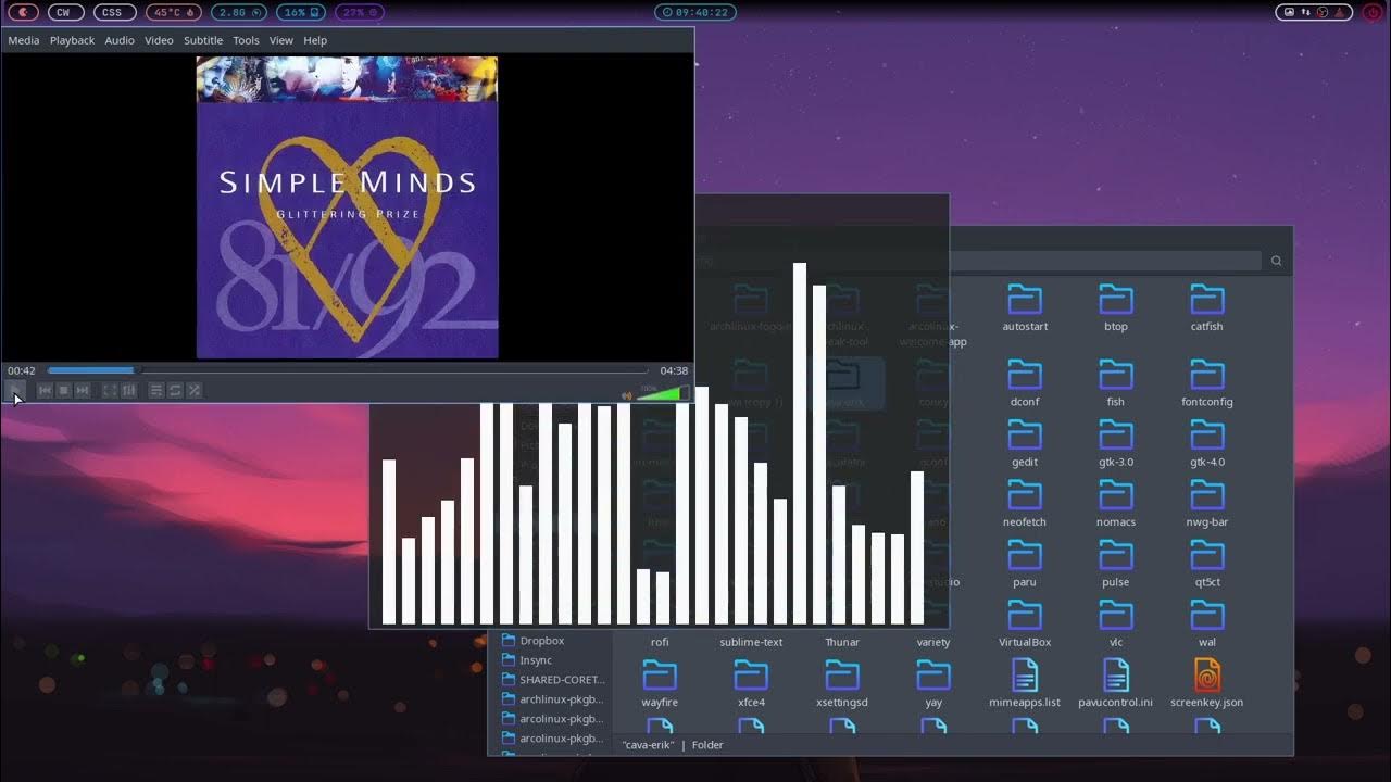 ArcoLinux : 3805 Cava - updating my personal cava settings - arcolinux-nemesis - workflow - YouTube