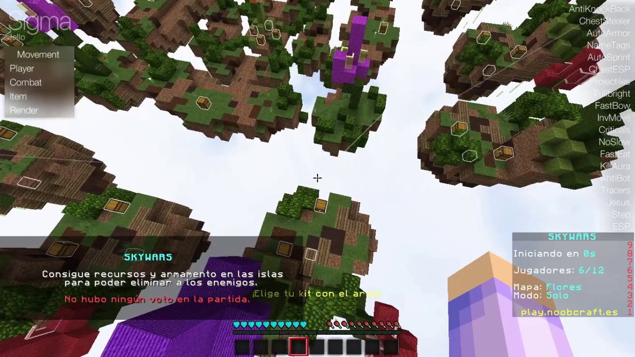 Server no Anticheat - Noobcraft [Skywars] - Jello/Sigma 5.0 - YouTube