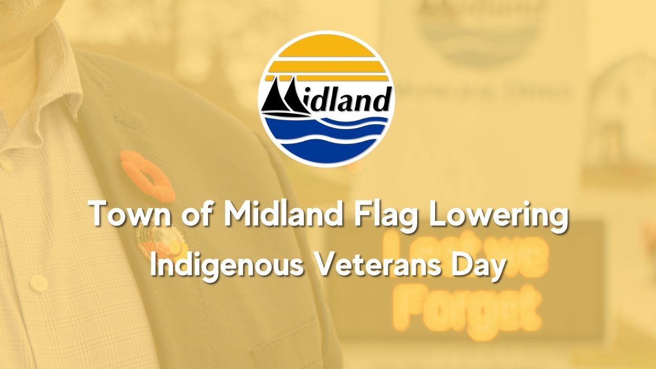 Town of Midland Flag Lowering - Indigenous Veterans Day - YouTube
