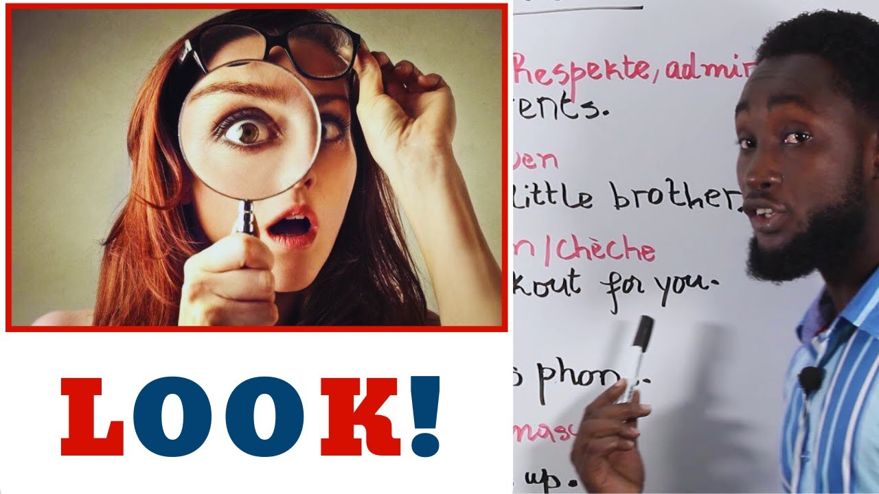 Aprann FRAZ ak vèb TO LOOK an Anglè | Phrasal verbs with LOOK in ...