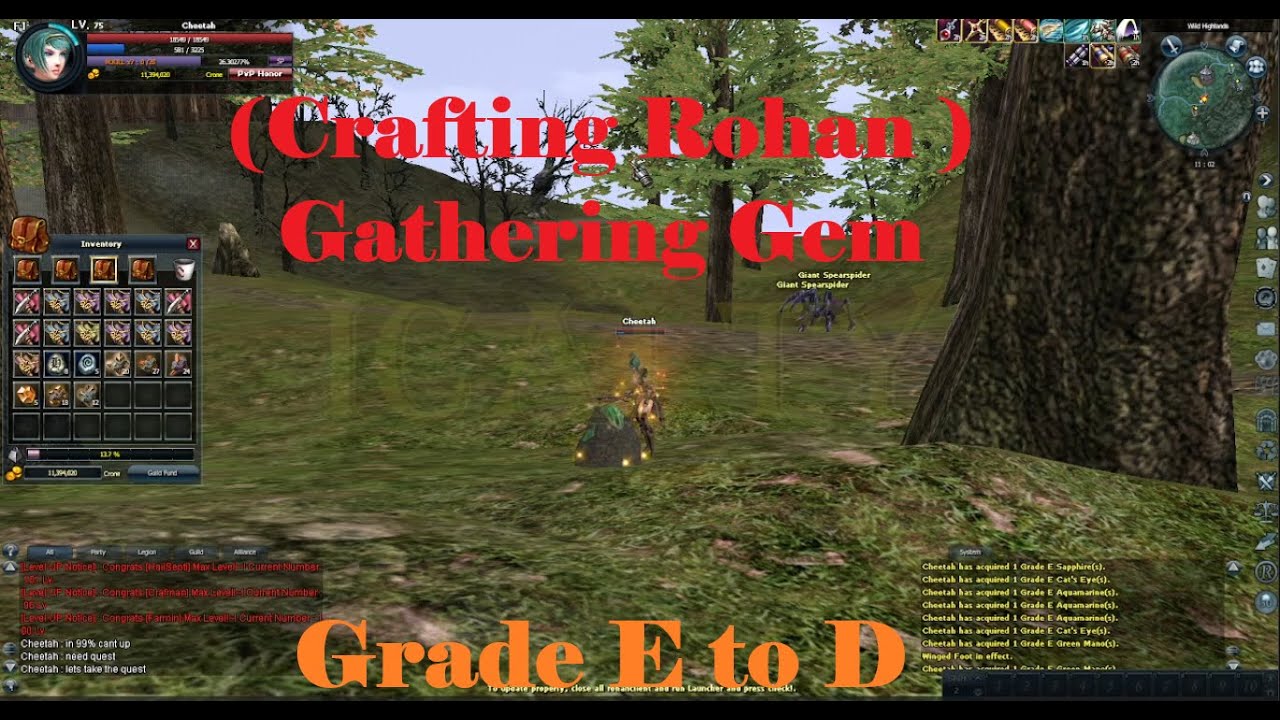 Rohan Online : Crafting Rohan Gathering GEM Grade E To D - YouTube