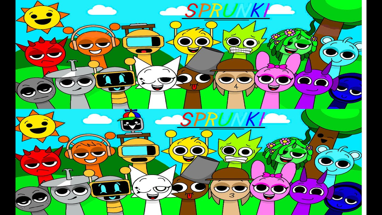 Sprunki - Spot the difference. Fun Time with Sprunki family. - YouTube