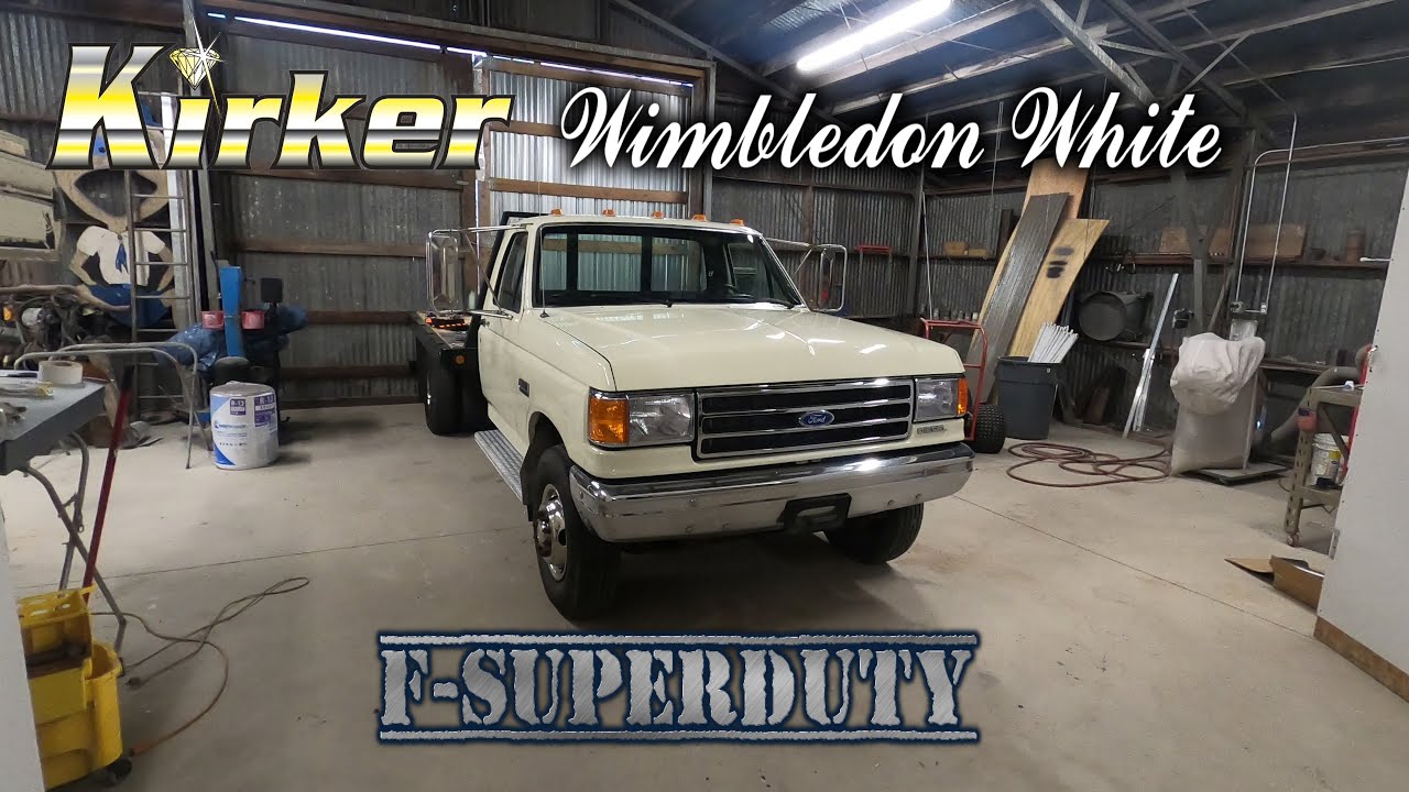 91 Ford F-Superduty in Kirker Wimbledon White - YouTube