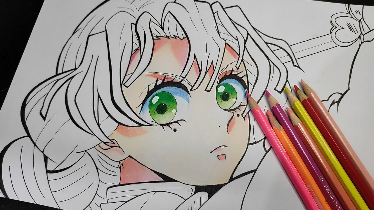 Kanroji Mitsuri colouring process from Kimetsu no yaiba swordsmith ...