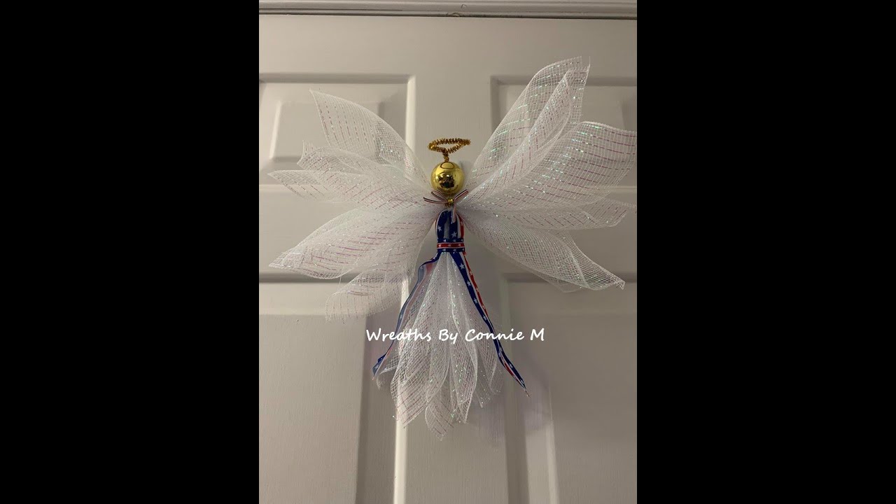 mesh angels in memory of 9/11 | Easy DIY Wreath - YouTube