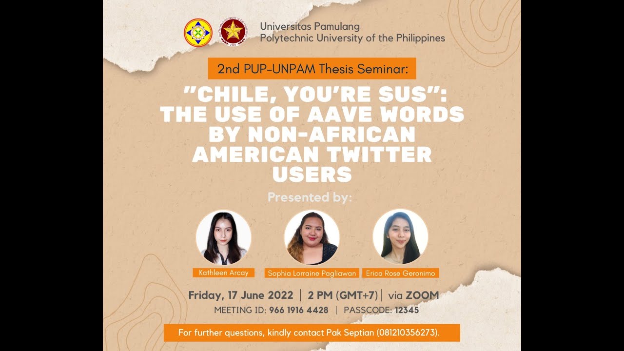 “Chile, You’re Sus”: The Use of AAVE Words by Non-African American ...