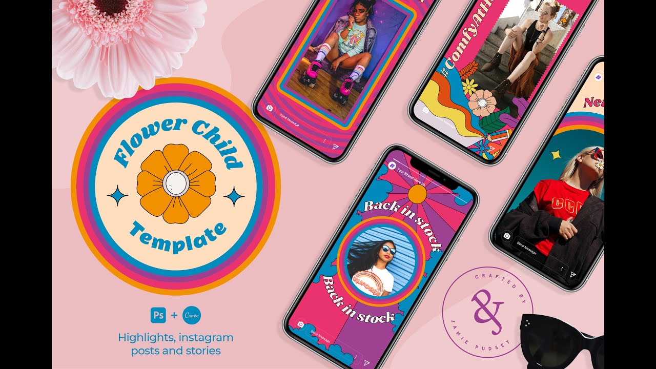 Flower Child Animated Instagram Story Templates - YouTube