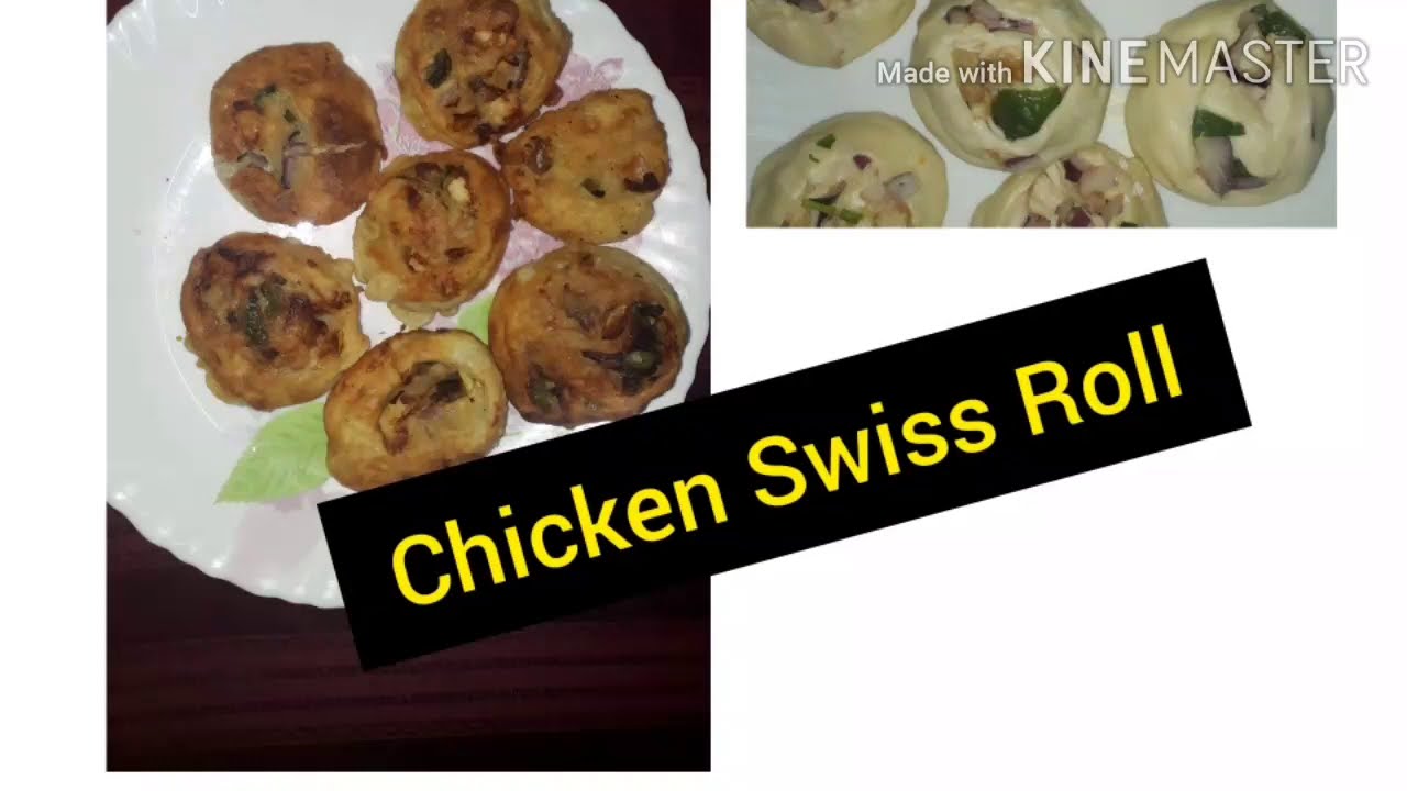 CHICKEN SWISS ROLL/EASY CHICKEN SNACK RECIPE - YouTube