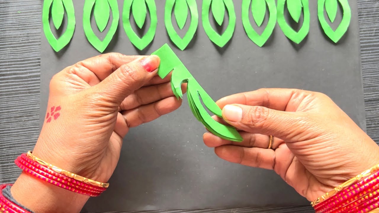 Easy Paper Cutting Mango Leaves Design For Decoration | Simple Paper ...