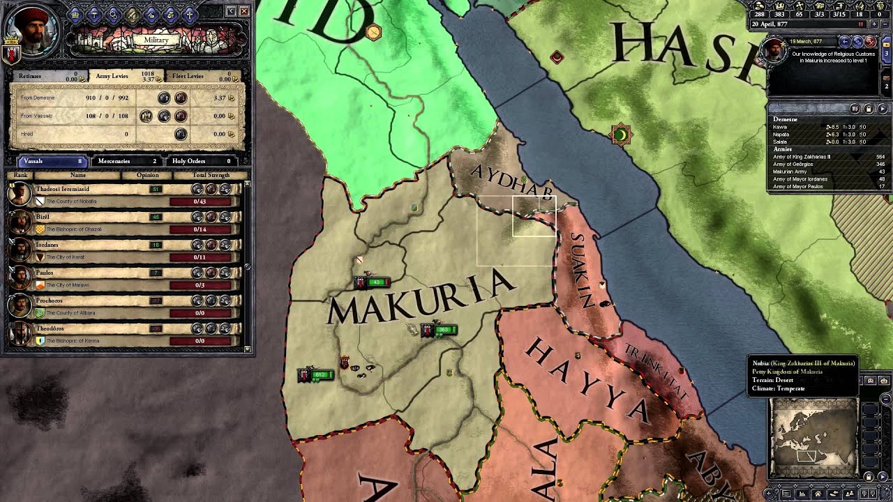 Ck2 Makuria Episode 2 Expanding our lands! - YouTube