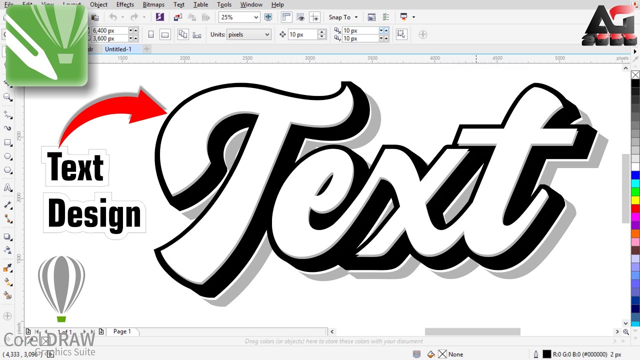 CREATE Amazing Black & White 3D Text Effects in Corel Draw! | Corel ...