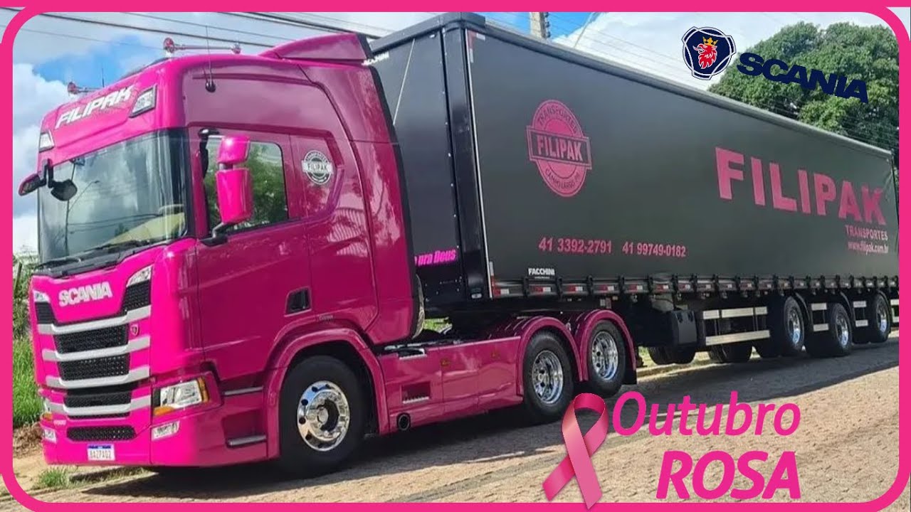 SCANIA R450 ROSA DA FILIPAK TRANSPORTES - CHOFER DAIANE CARDOSO - YouTube