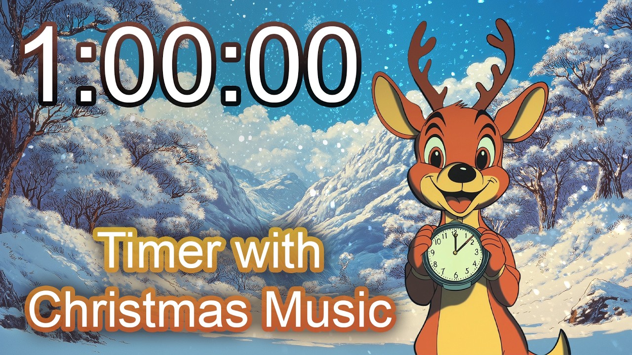 1 Hour Timer with Instrumental Christmas Music 1 Hour Christmas Timer 🦌 ...