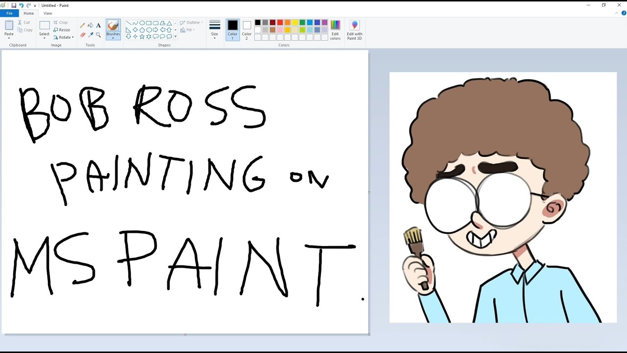 Bob Ross Painting on MS Paint - YouTube