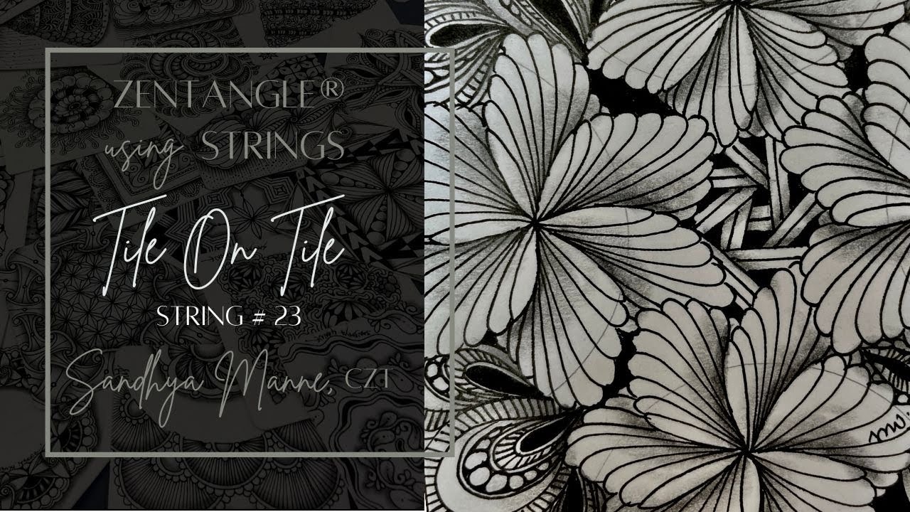 Tile on Tile String #23 a tutorial with tangle HAMSIX - YouTube