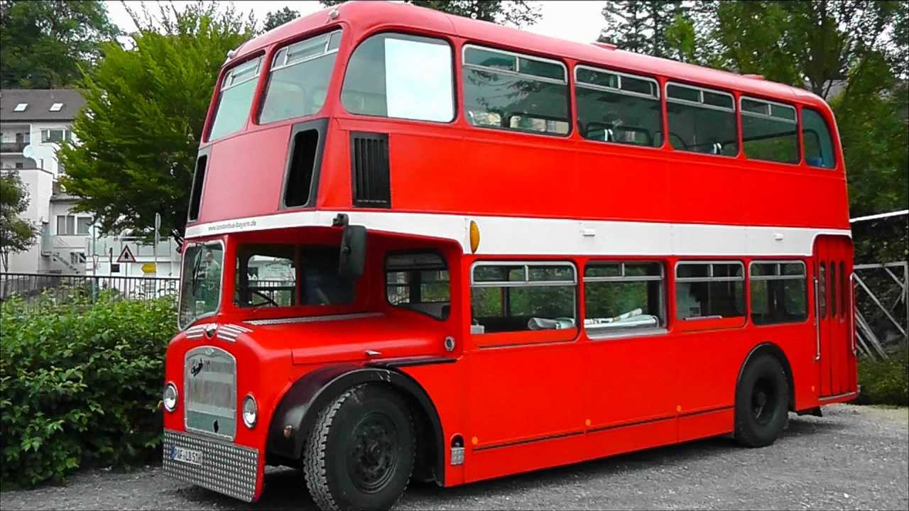 Roter Doppeldeckerbus - Red Double-Decker bus in Waldenbuch - YouTube