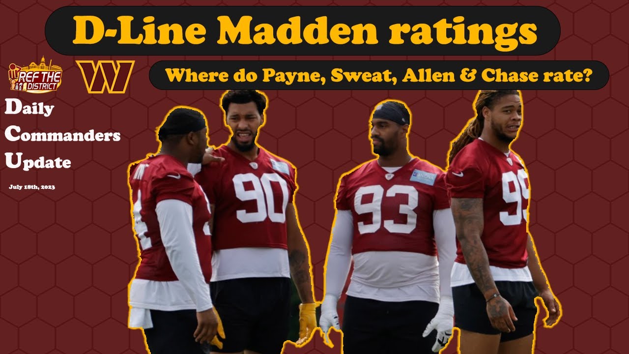 Madden DL ratings for Chase Young, Jonathan Allen, Daron Payne & Montez Sweat. Plus Bye Dan ...