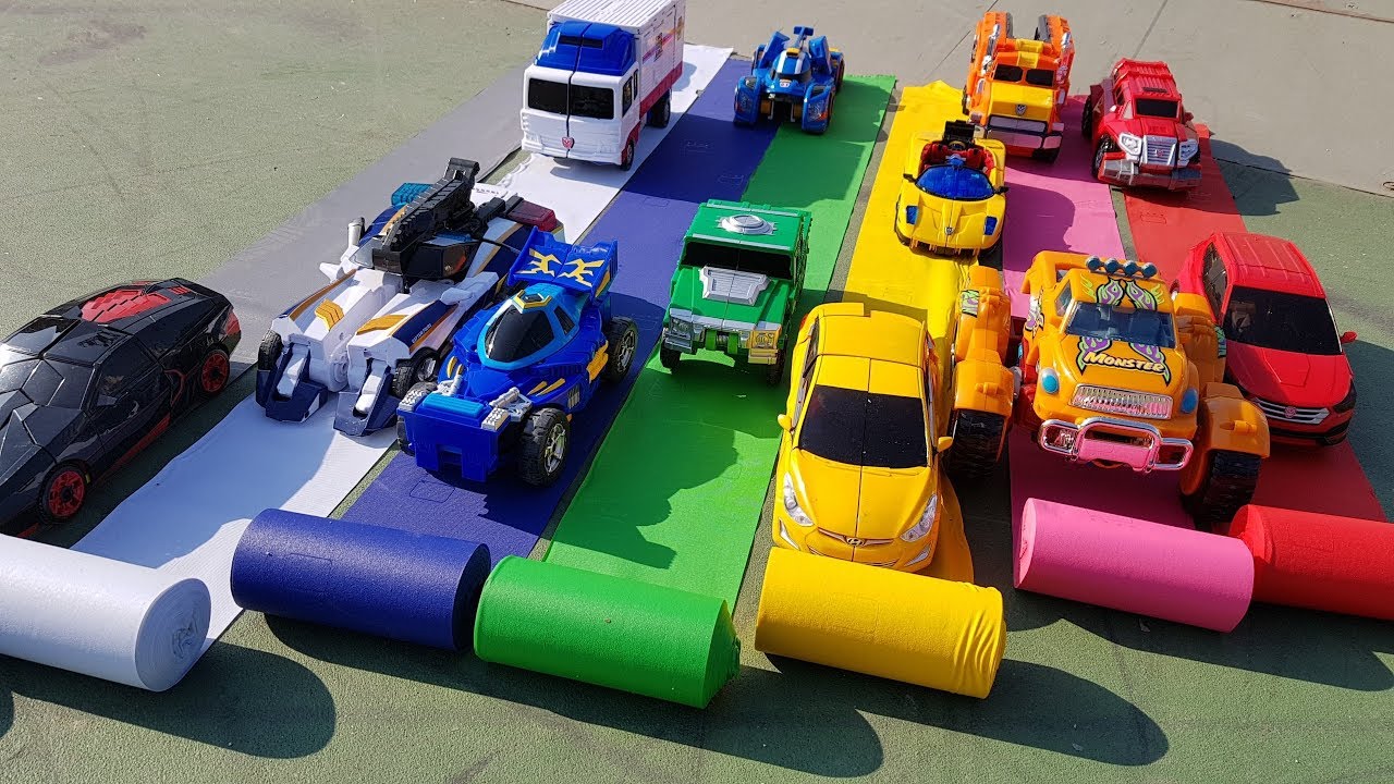 Hello CARBOT TOBOT CAR COLOR SLIDE 카봇 또봇 색깔 미끄럼틀 놀이 - YouTube