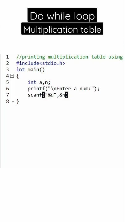 print multiplication table | do while loop | #shorts #clanguage # ...