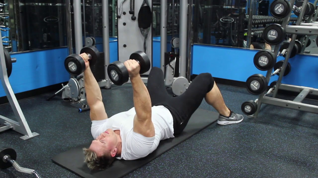 Lying Floor Dumbbell Tricep Extension - YouTube
