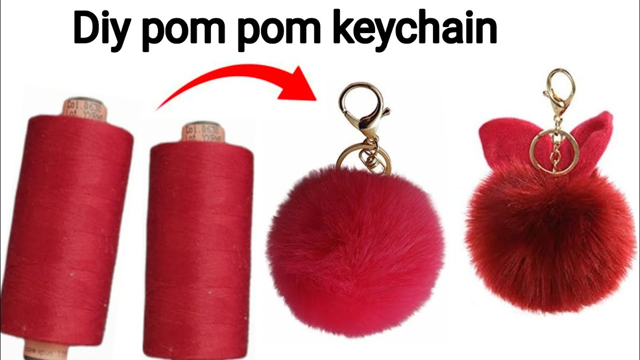 How to make Keychain with Sewing Thread/Homemade keychain/Diy gift ...