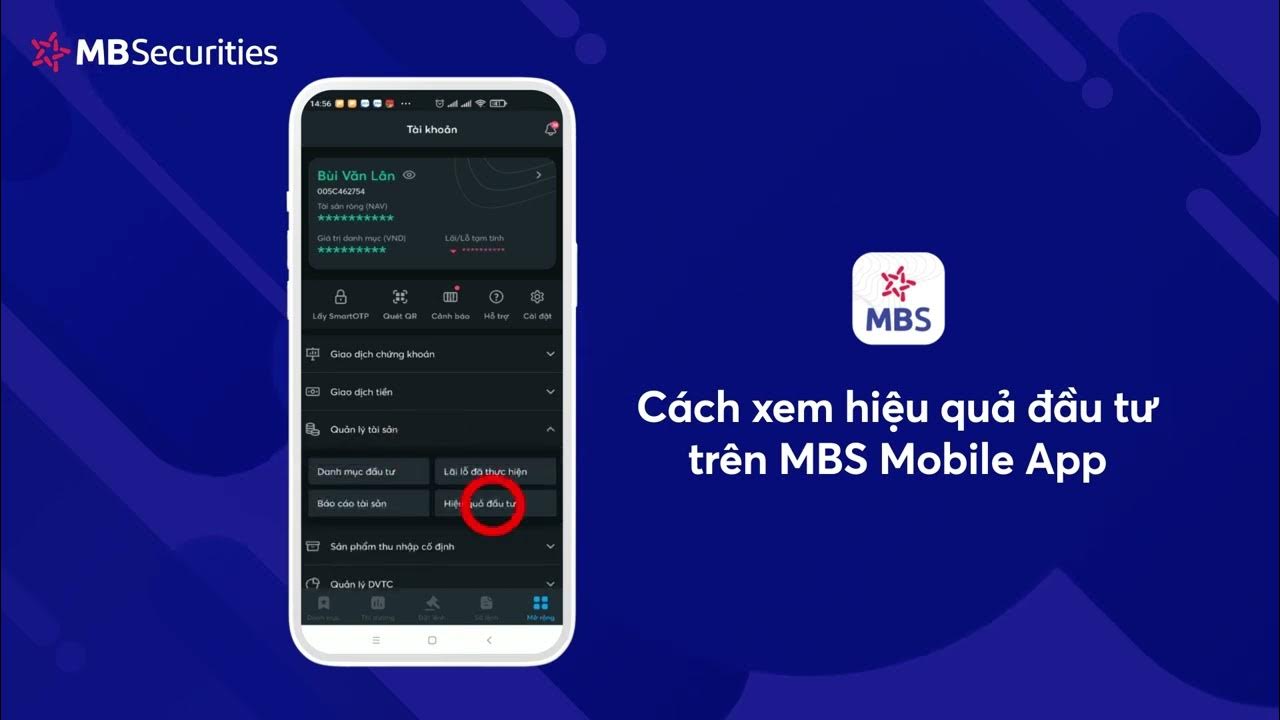 Hướng dẫn cách xem lãi lỗ và hiệu quả đầu tư MBS Mobile App - YouTube