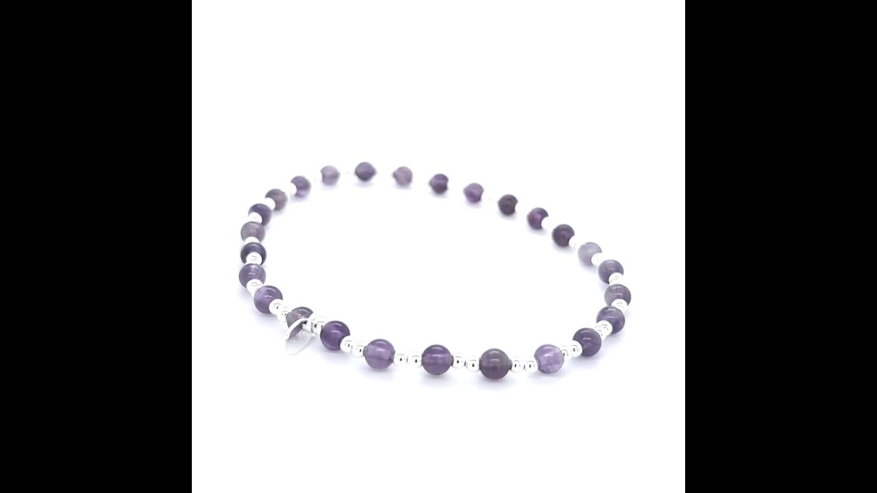 ASHA Jewelry - Amethyst Beads Silver Bracelet - YouTube