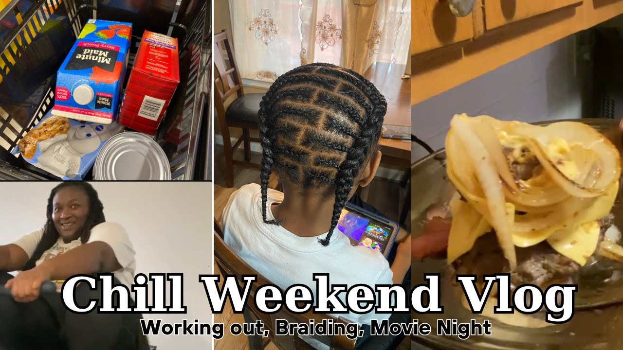 Chill Weekend Vlog: girls night, braiding, first time working out, kids ...