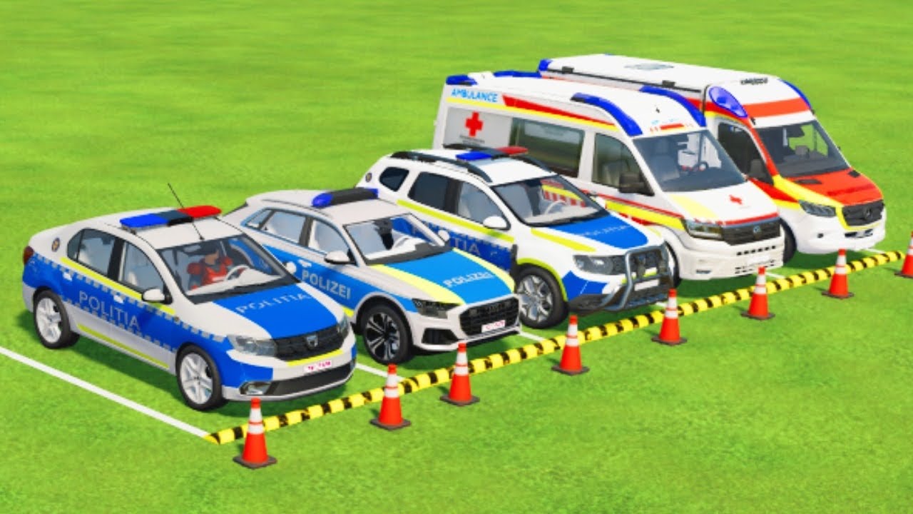 TRANSPORTING ALL POLICE CARS and AMBULANCE EMERGENCY VEHICLES WITH ...