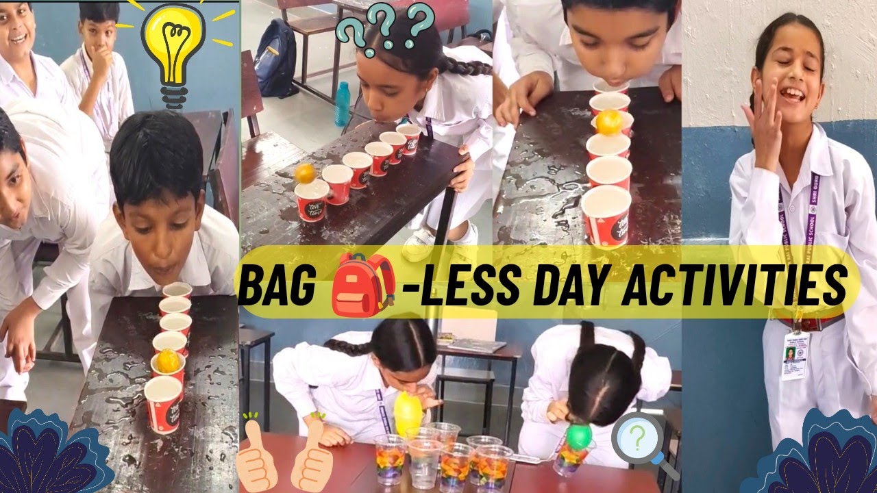 Bagless Day Activities || Bagless Activity || Bagless Day in School ...
