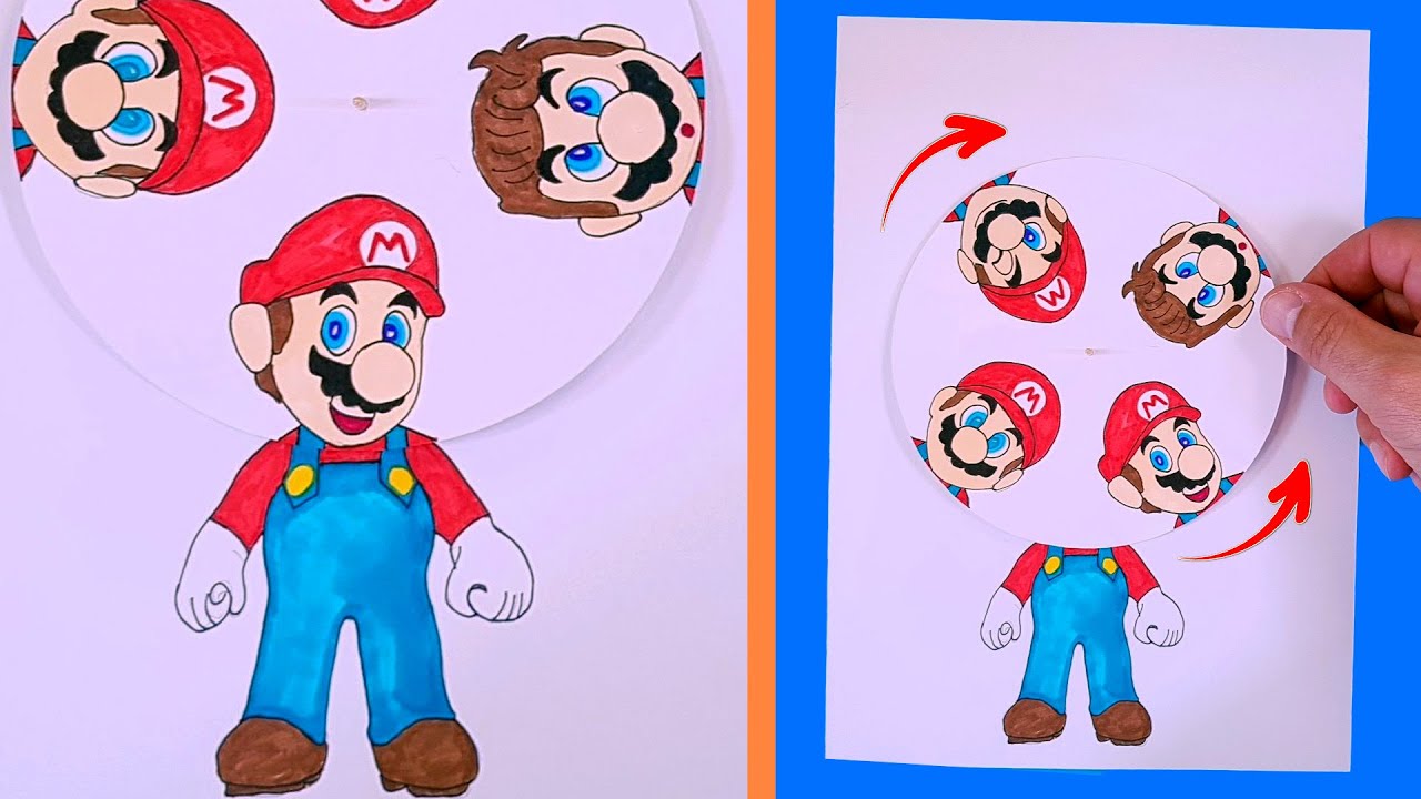 What is your mood? 😡🙂😇 Super Mario Emoji - Face Changer DIY. Easy paper ...