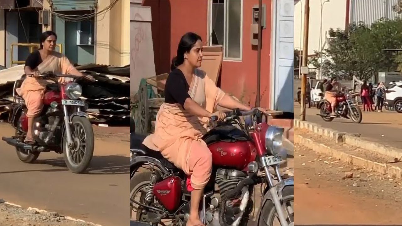 Actress Pragathi Riding Bullet | Actress Pragathi Videos | Sunray Media ...