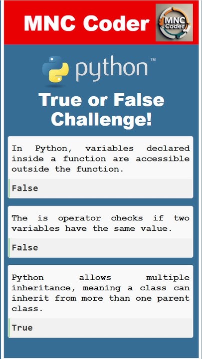#python True or False Challenge: Test Your Knowledge - #pythontruefalse ...