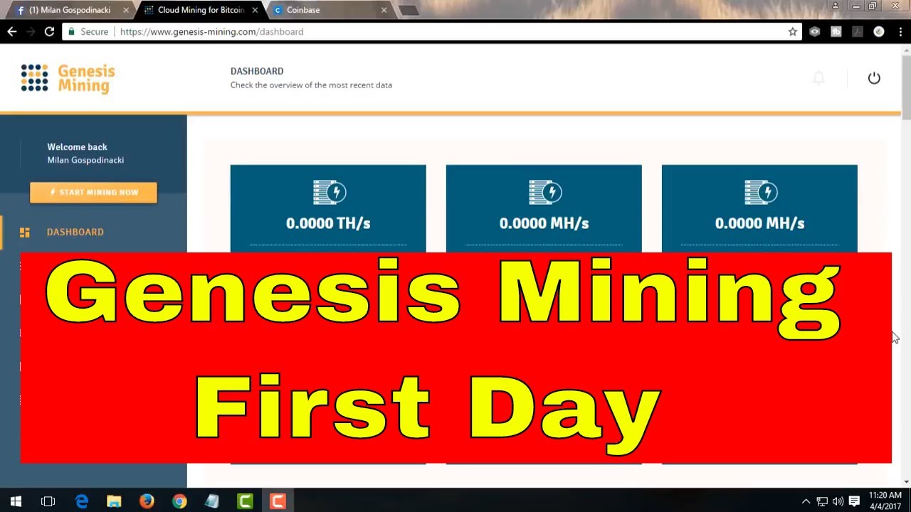 GENESIS MINNING day 1 how to start MINNING BTC - YouTube