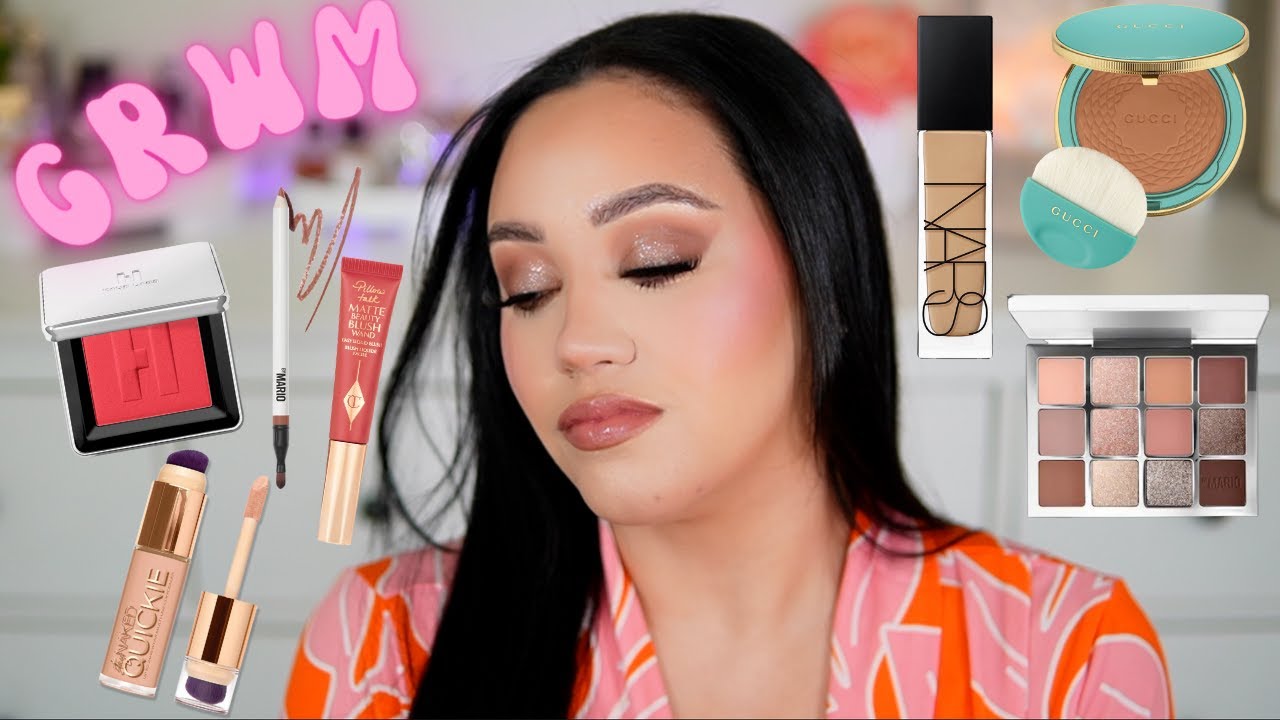 GRWM: NEUTRAL SHIMMERY EYE LOOK | SIMPLE GLAM MAKEUP | AMY GLAM - YouTube