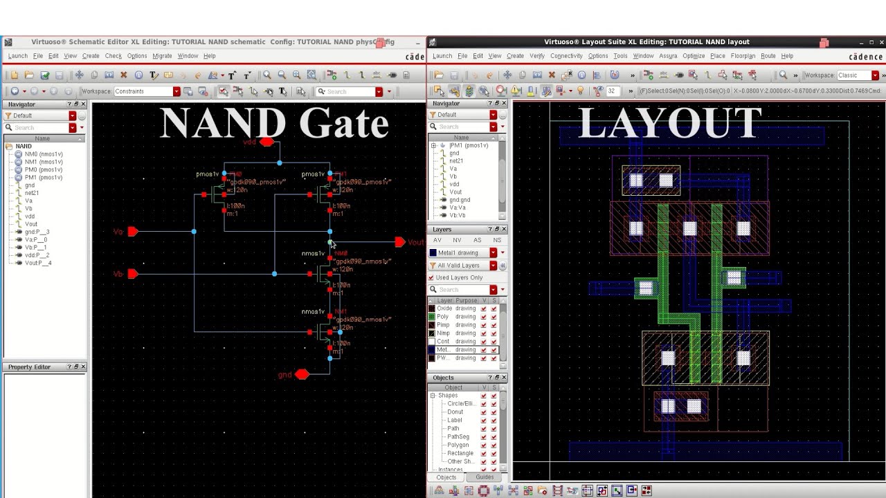 Cadence Virtuoso Layout Of Nand Gate Part 2 Youtube