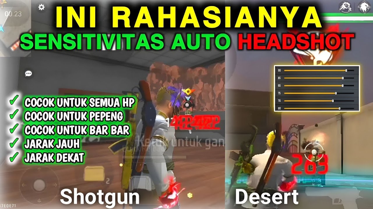 SENSITIVITAS FF AUTO HEADSHOT NO DPI SEMUA SENJATA 2023 - YouTube