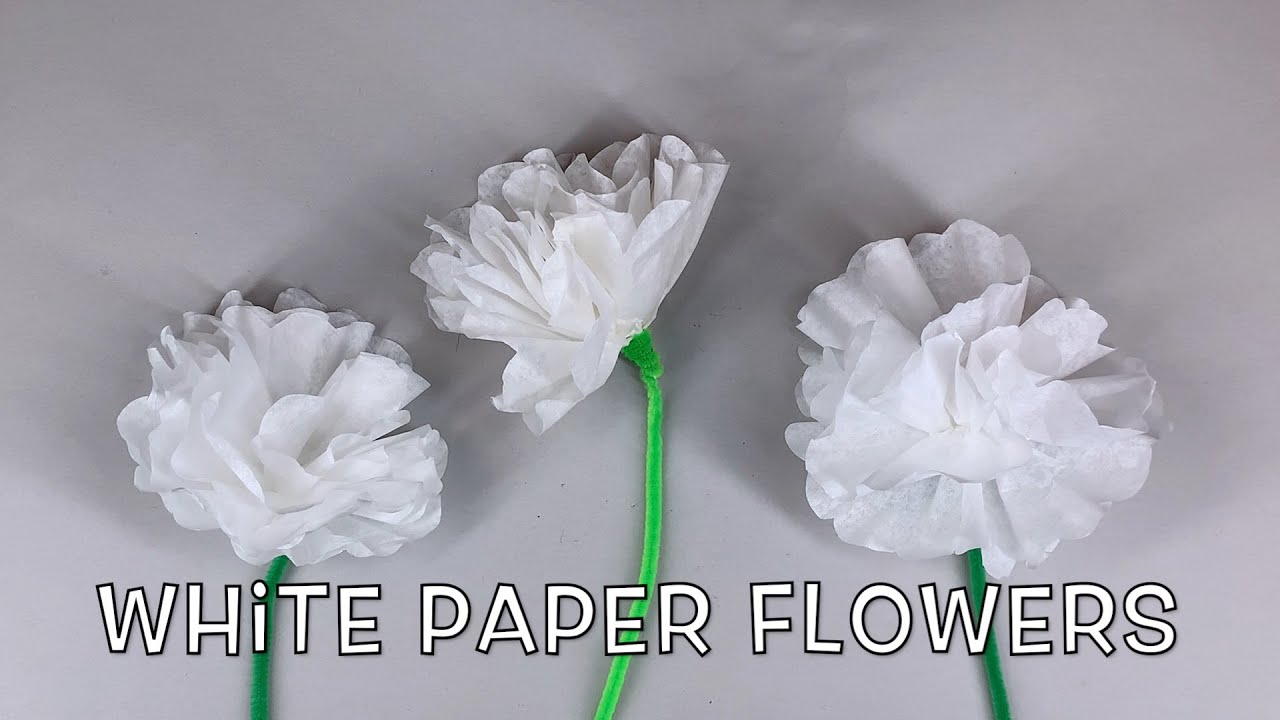 How to Make White Paper Flowers - YouTube