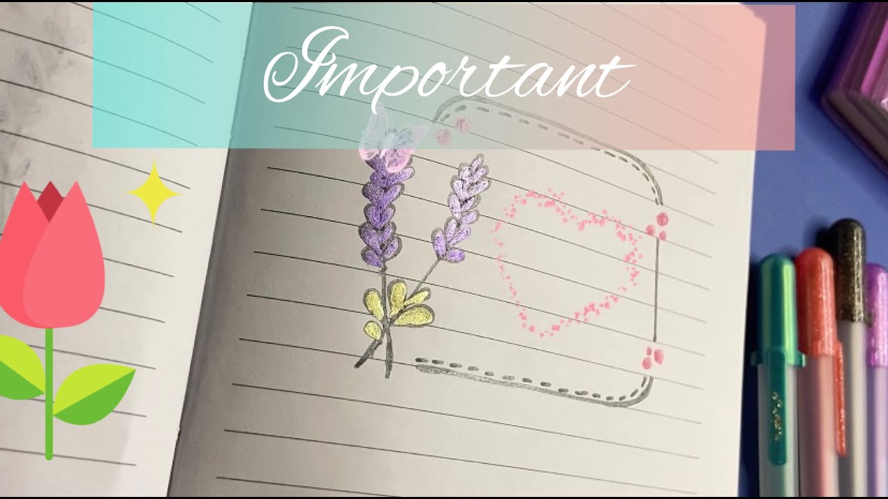 Draw and design your notebook to write important things😍♥️🌸🌸🥹 - YouTube
