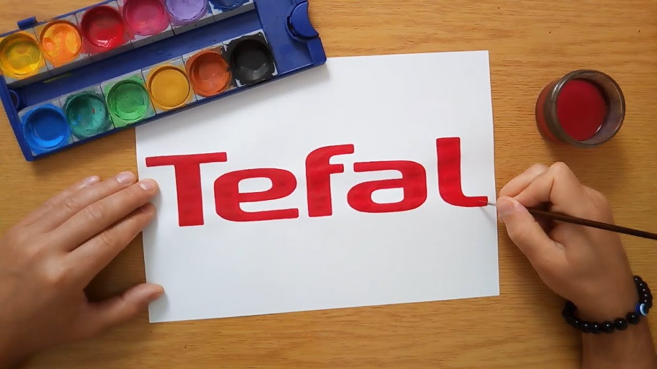 Comment dessiner le logo Tefal - How to draw a Tefal logo - YouTube