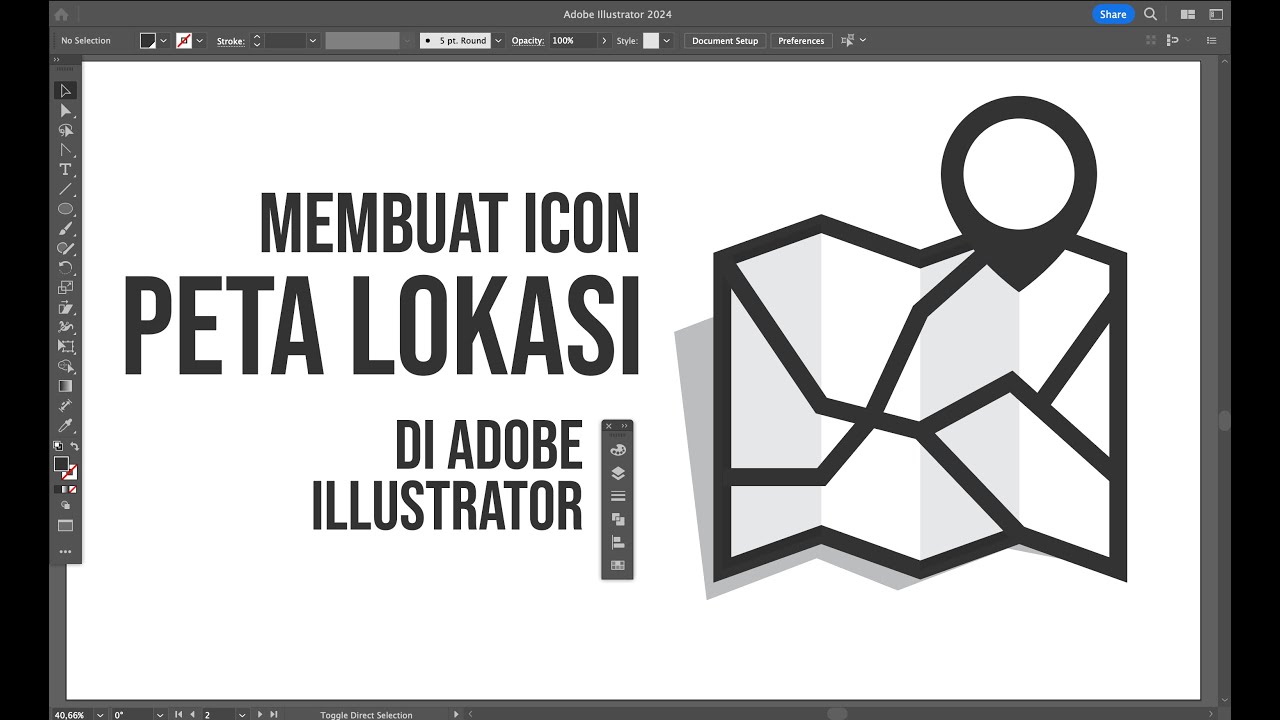 Ini Buat icon Peta Lokasi di Adobe Illustrator - YouTube